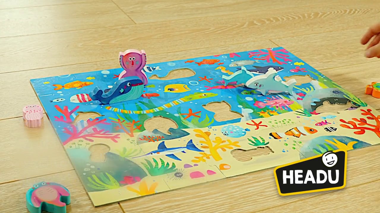 MONTESSORI HAPPY SEA LIFE - puzzle edukacyjne 3D - YouTube