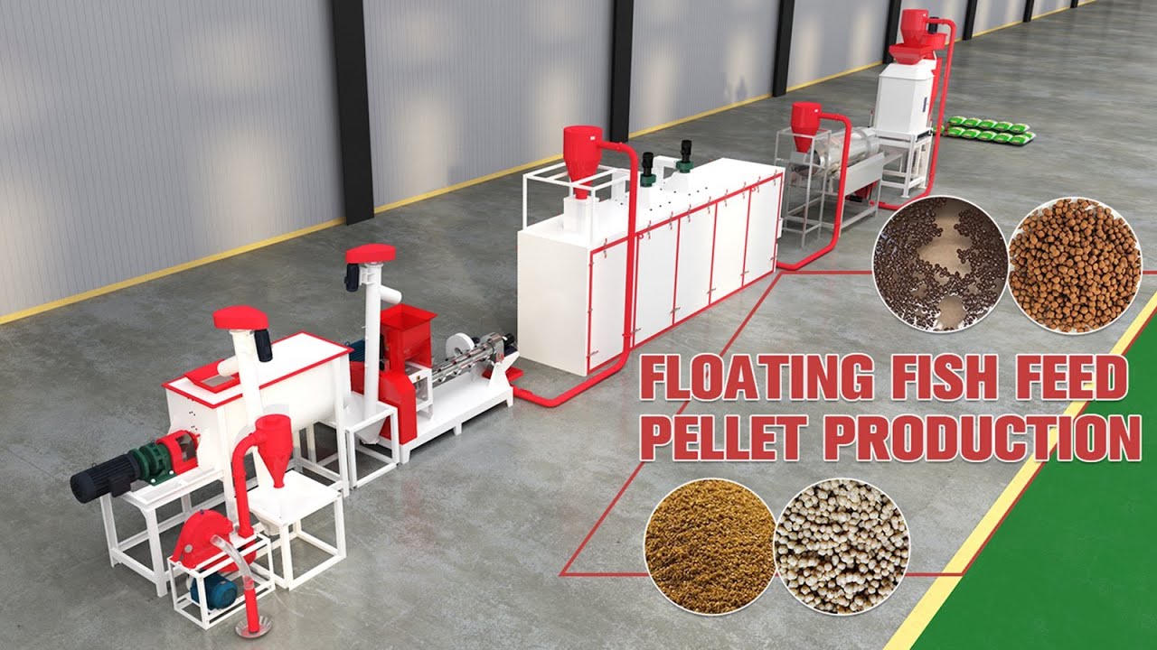 Floating Fish Feed Pellet Production Line - YouTube