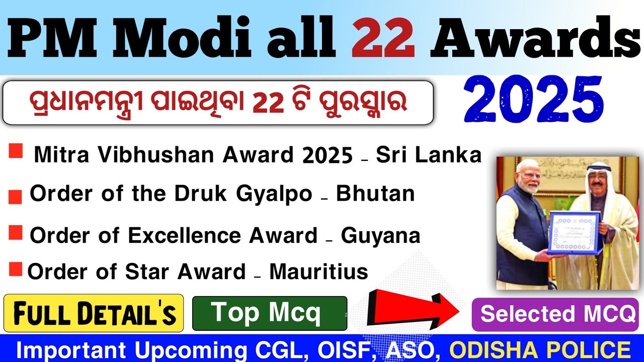 PM Modi Awards list 2025 | PM Modi received awards in 2025 | Awards ...