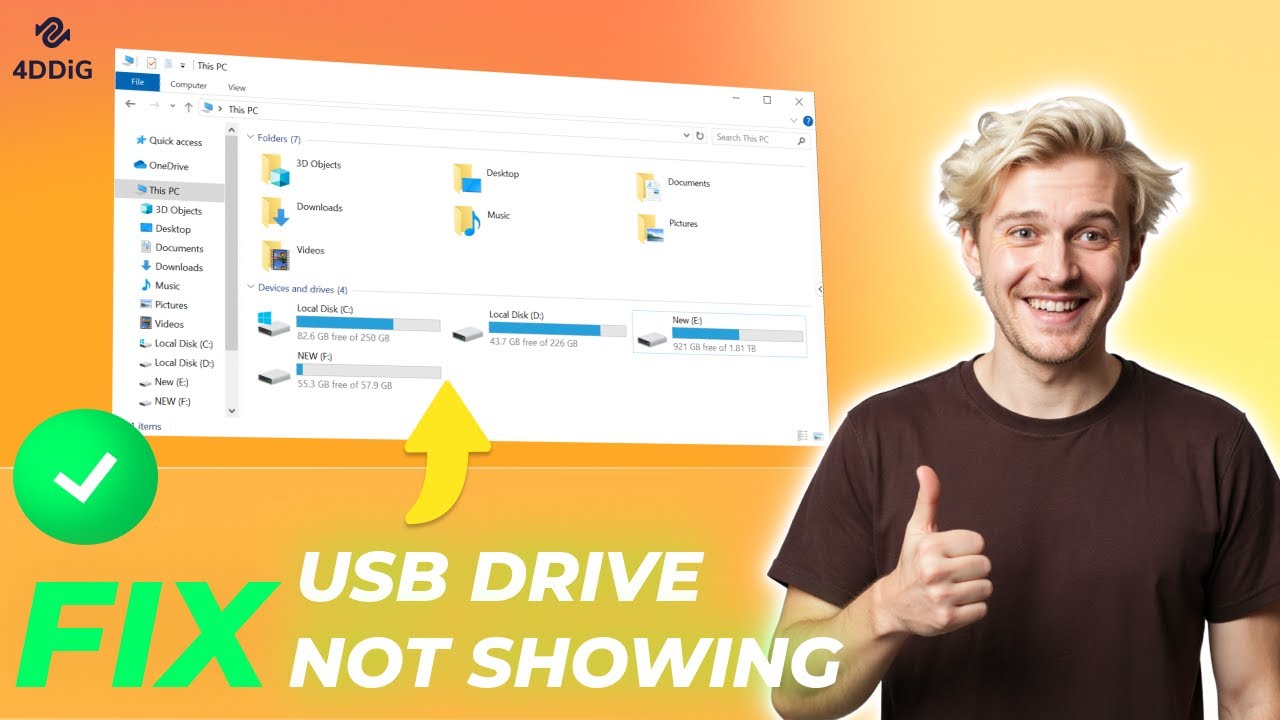 [5 Ways] How to Fix USB Flash Drive Not Showing Up in Windows 10/11 - YouTube
