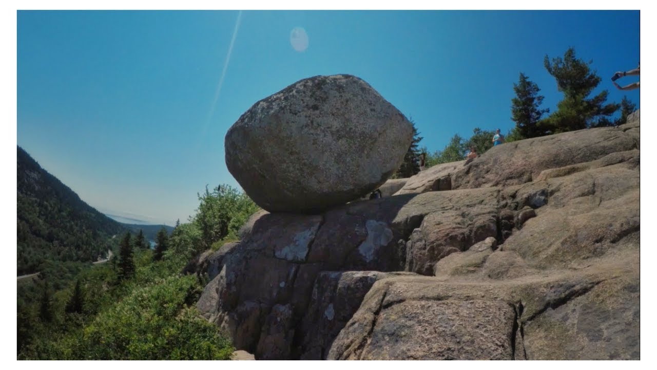The Huge Boulder on the Edge of a Cliff - Acadia, Bubble Rock - YouTube