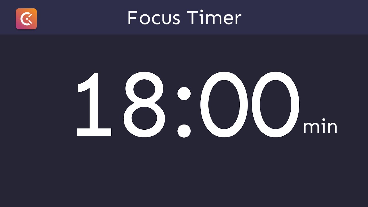 18 minutes timer end without any audio - dark theme - YouTube