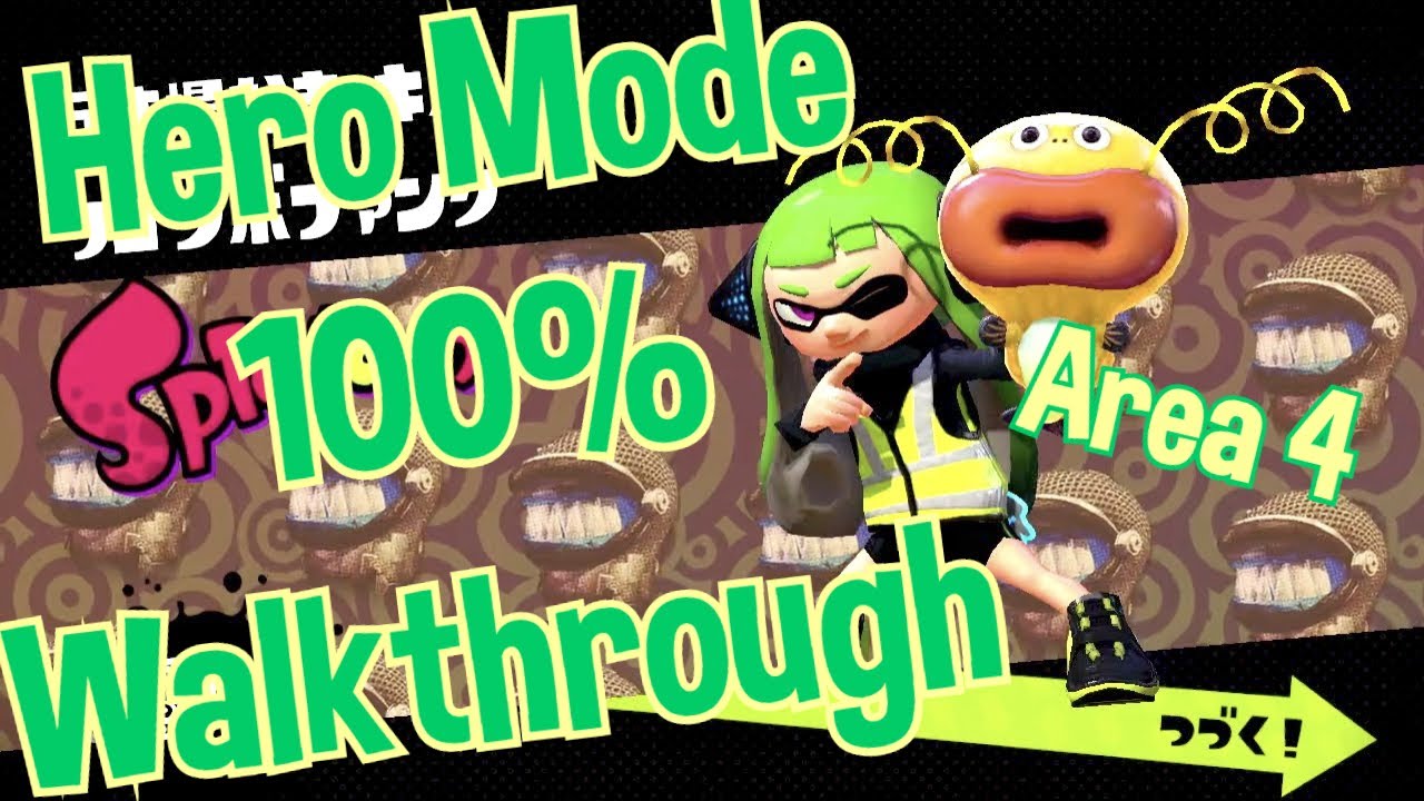 Nintendo Splatoon Hero Mode Octo Valley Area 4 100% Gameplay ...