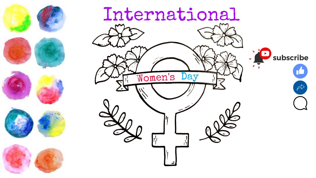 International Women's Day Drawing | Easy & Simple Drawing of ...
