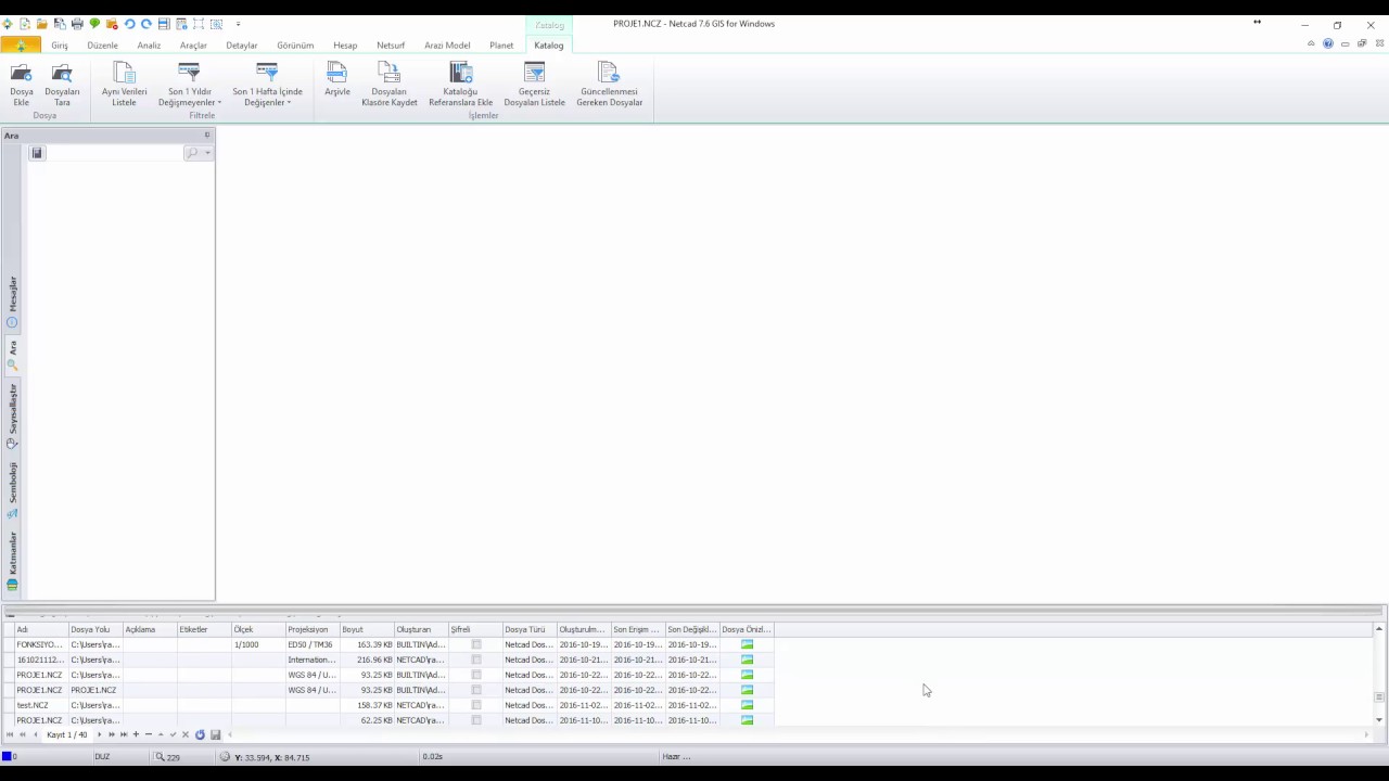 Netcad GIS 7.6 Çizim Alanı/Katalog Ara - YouTube
