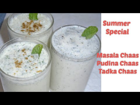 Healthy Drink Recipe | 3 Types Of Chaas Recipe | Masala Chaas | Pudina ...