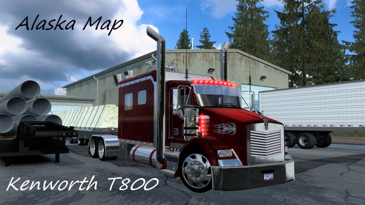 American Truck Simulator 2021 4K Kenworth T800 Alaska Map Mod Barrier ...