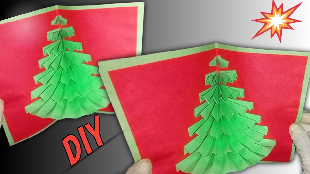 3D Christmas card | Christmas Tree DIY Card Paper Craft - YouTube