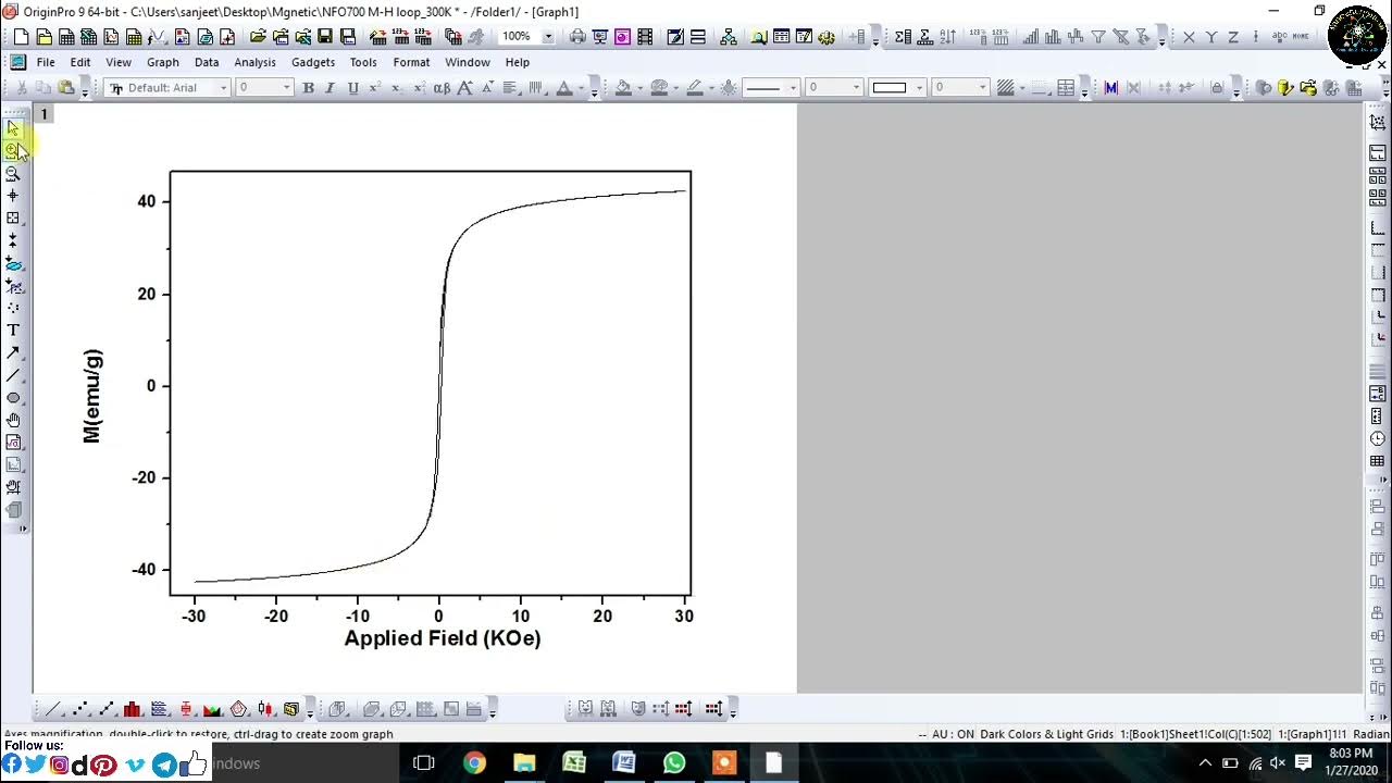 How to plot Arrot plot from magnetic data(M-H loop) via origin software - YouTube