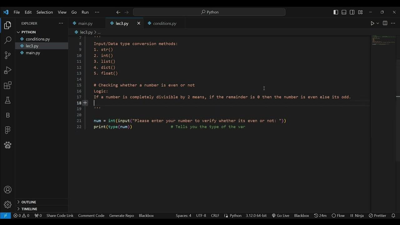 Python Live Lecture | Lecture 3 | Fstring | Functions | Even numbers | #dcef #csb #cyf - YouTube