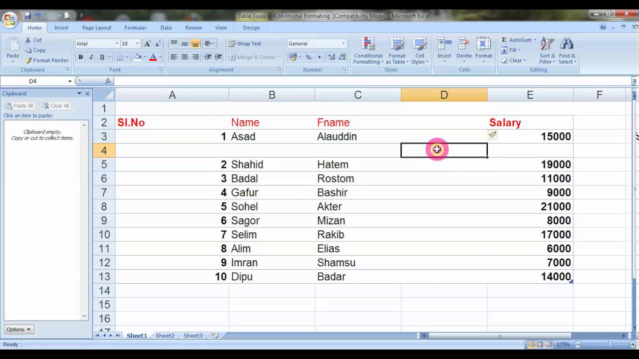 microsoft office excel 2013 tutorial for beginners Bangla Part 13 - YouTube