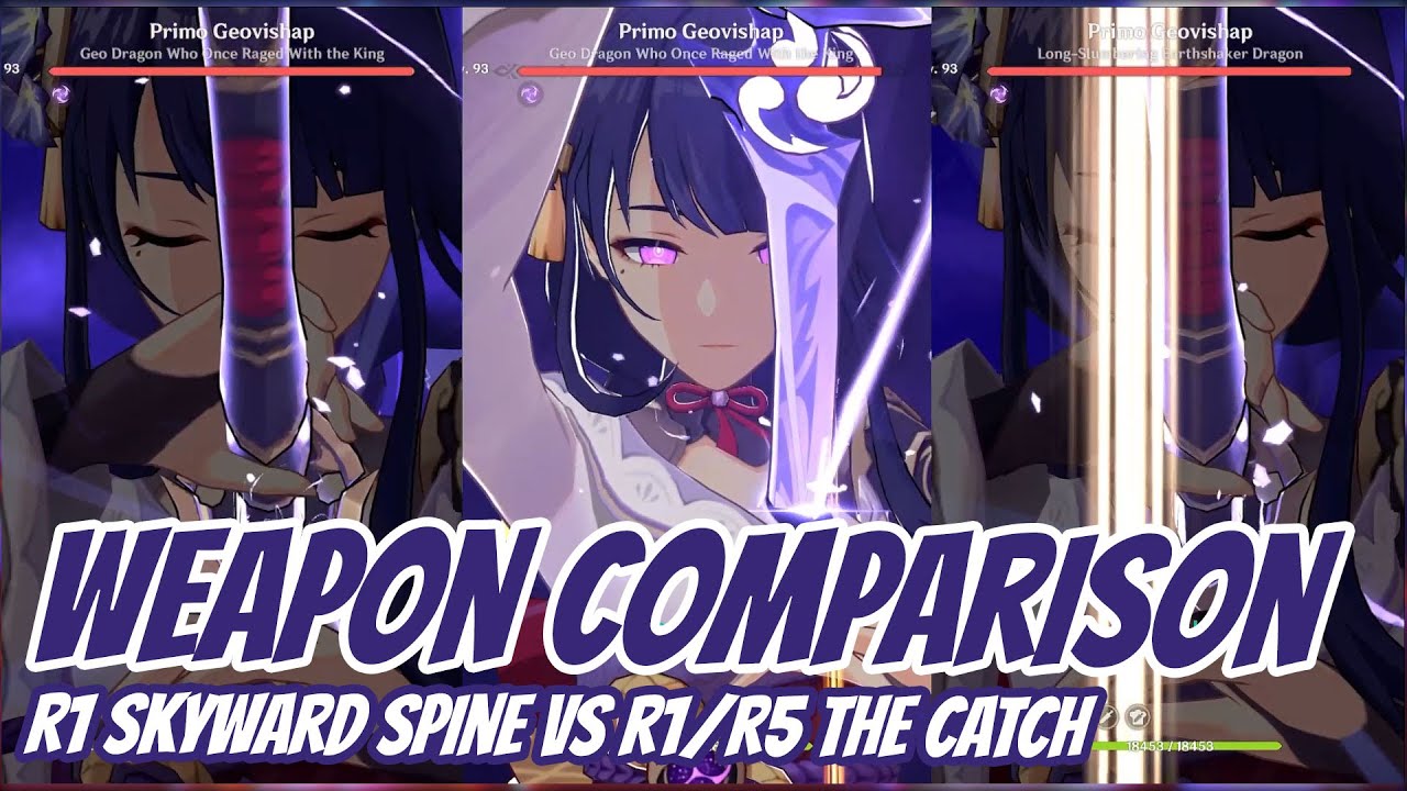 Raiden Shogun R1 Skyward Spine vs R1/R5 The Catch | Genshin Impact ...