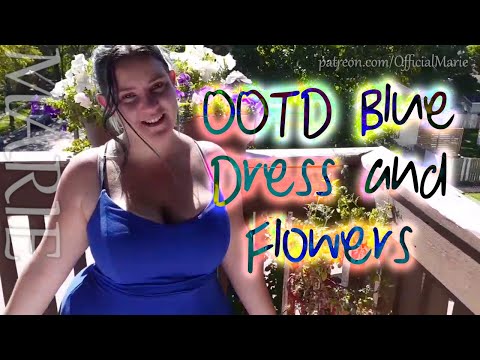 OOTD Blue Dress and Flowers