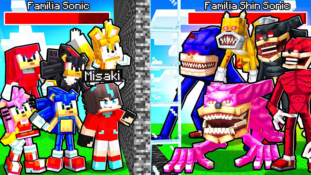 ¡Hice Trampa en una Batalla de Mobs de FAMILIA SONIC en Minecraft!😨⚡ ...