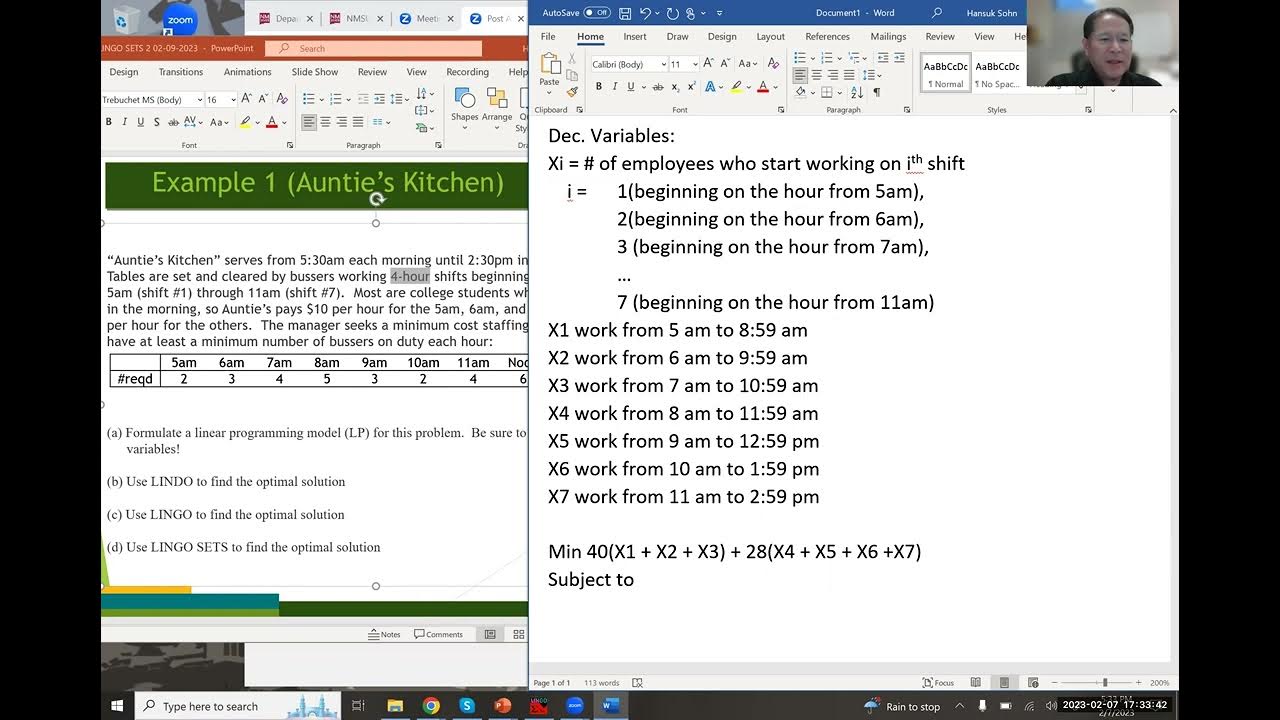 Linear Programming (Lecture #07): LP modeling with LINGO SETS 2 - YouTube