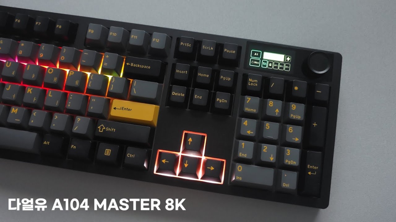 [출시이벤트] 다얼유 끝판왕 키보드! A104 MASTER 8K 유무선 풀배열 게이밍 기계식 키보드 - YouTube