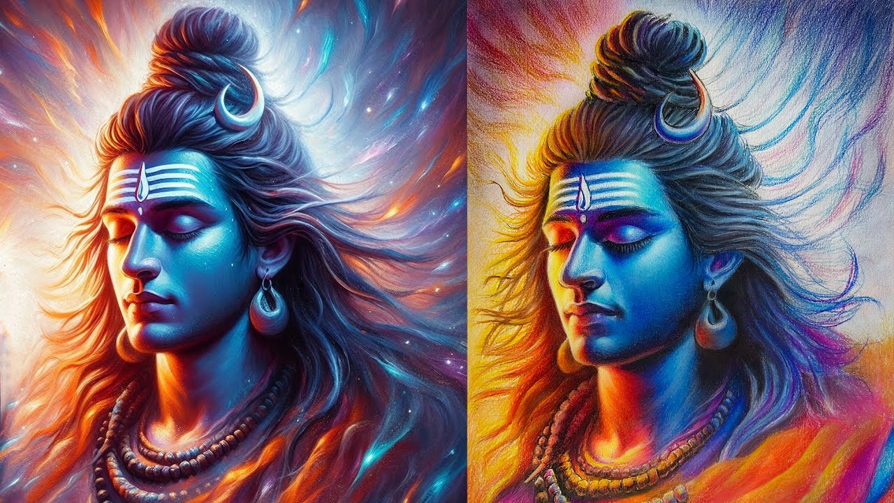 Mahadev Drawing with Color Pencil - Part 3 #members - YouTube