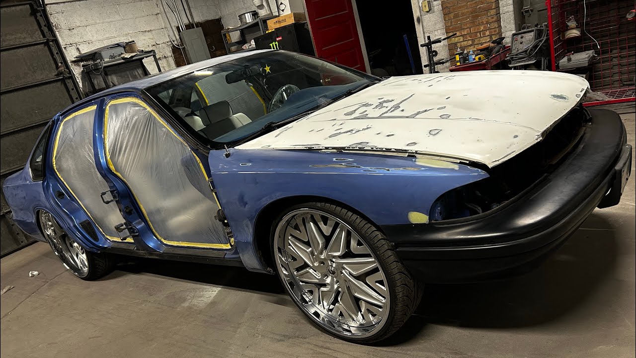 1994 Chevy bubble caprice on 26 inch Forgiato candy blue paint job pt.1 ...