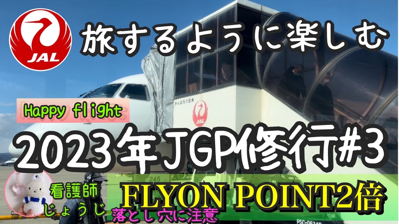 【2023年Vlog ・JGP修行＃3】FLY ON ポイント2倍キャンペーン落とし穴に落ちる/6フライト平均¥8000台/JAL空の旅/JAL修行/看護師じょうじの暮らし - YouTube