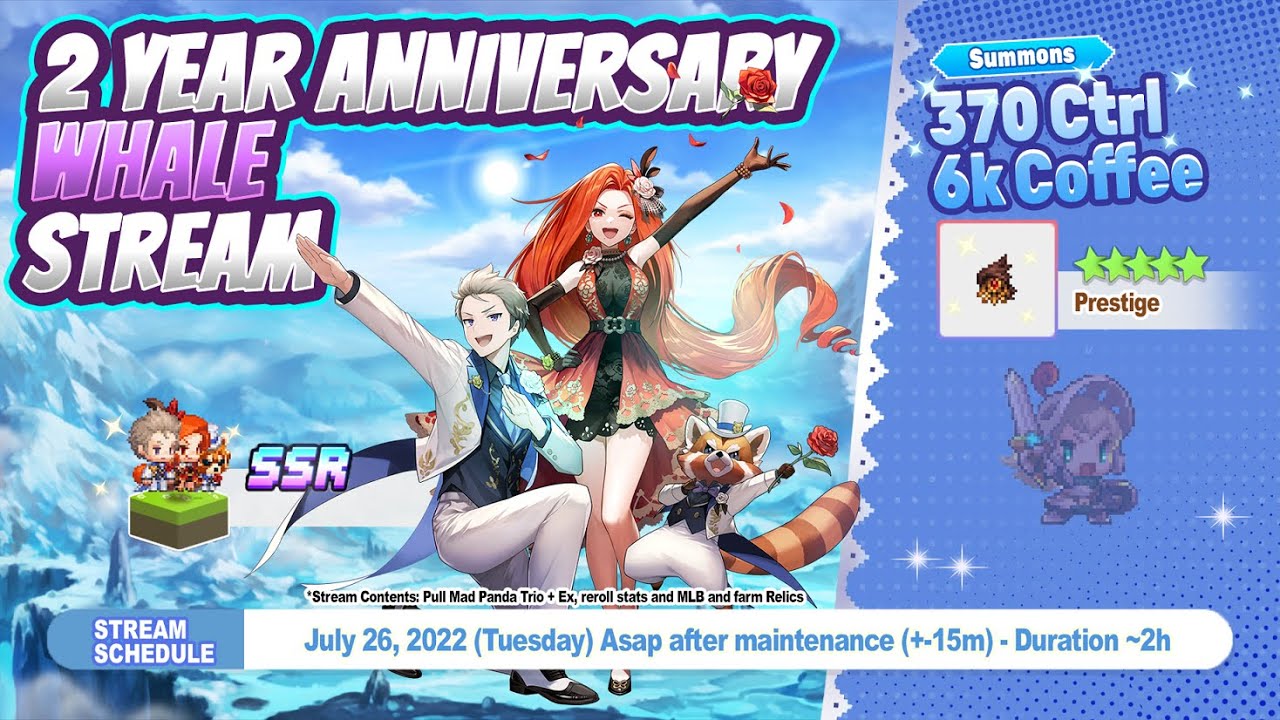 🔴 LIVE - [Guardian Tales] Lullehツ - 2 YEAR ANNIVERSARY WHALE STREAM! HYPE! - YouTube