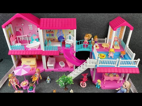 10 Minutes Satisfying with Unboxing Pink Barbie House with Slide &Swimming Pool Toys Set Review ASMR