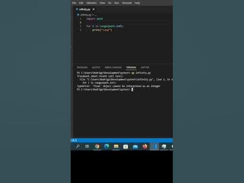 Running Infinity In Python For Loop (math.inf) - Youtube