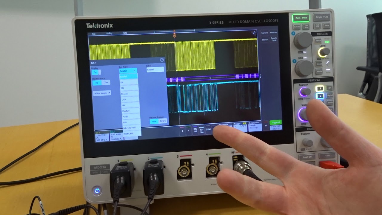 Tektronix 3 Series MDO- I2C Decode - YouTube