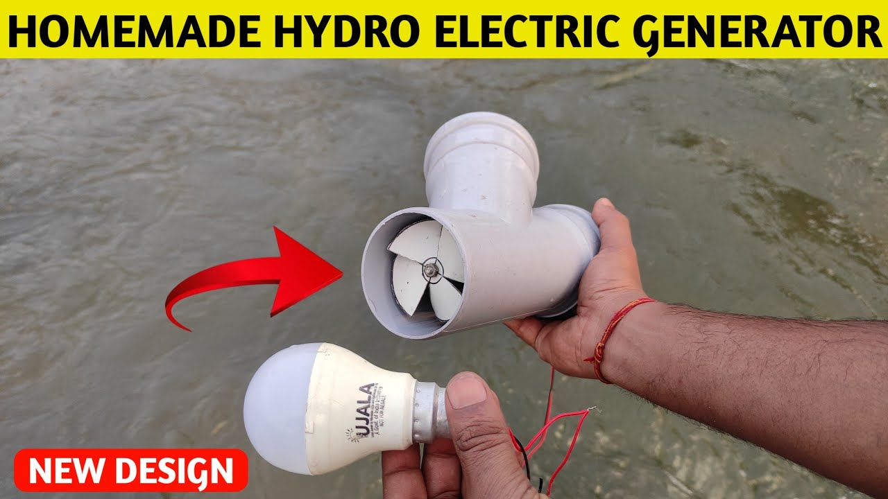 How to make a mini hydro electric generator at home | Portable hydro ...