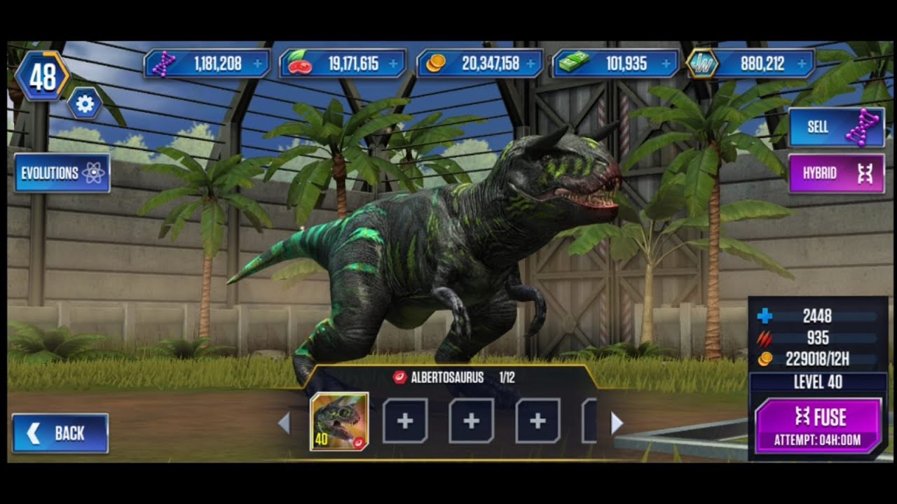 JURASSIC WORLD THE GAME ALBERTOSAURUS!! - YouTube