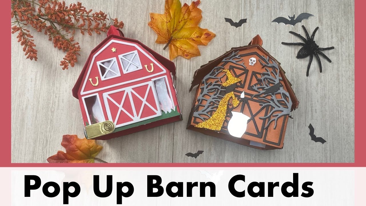 Pop up Barn Cards That Fold Flat For Mailing - YouTube