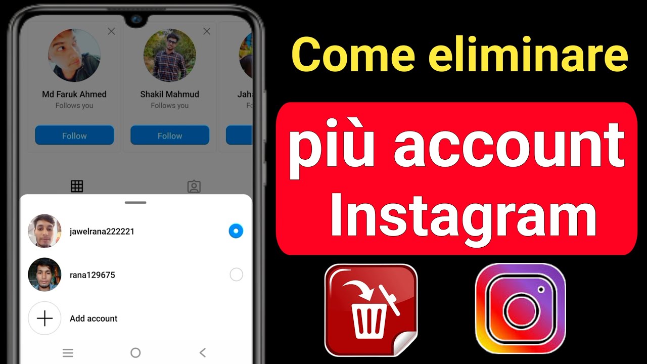 Come eliminare l'account di accesso a più account Instagram (2023 ...