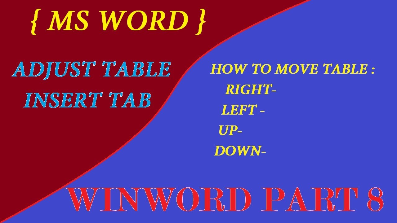 MS word/winword part 8 | How to insert below, above, left and right #inserttab #table # ...