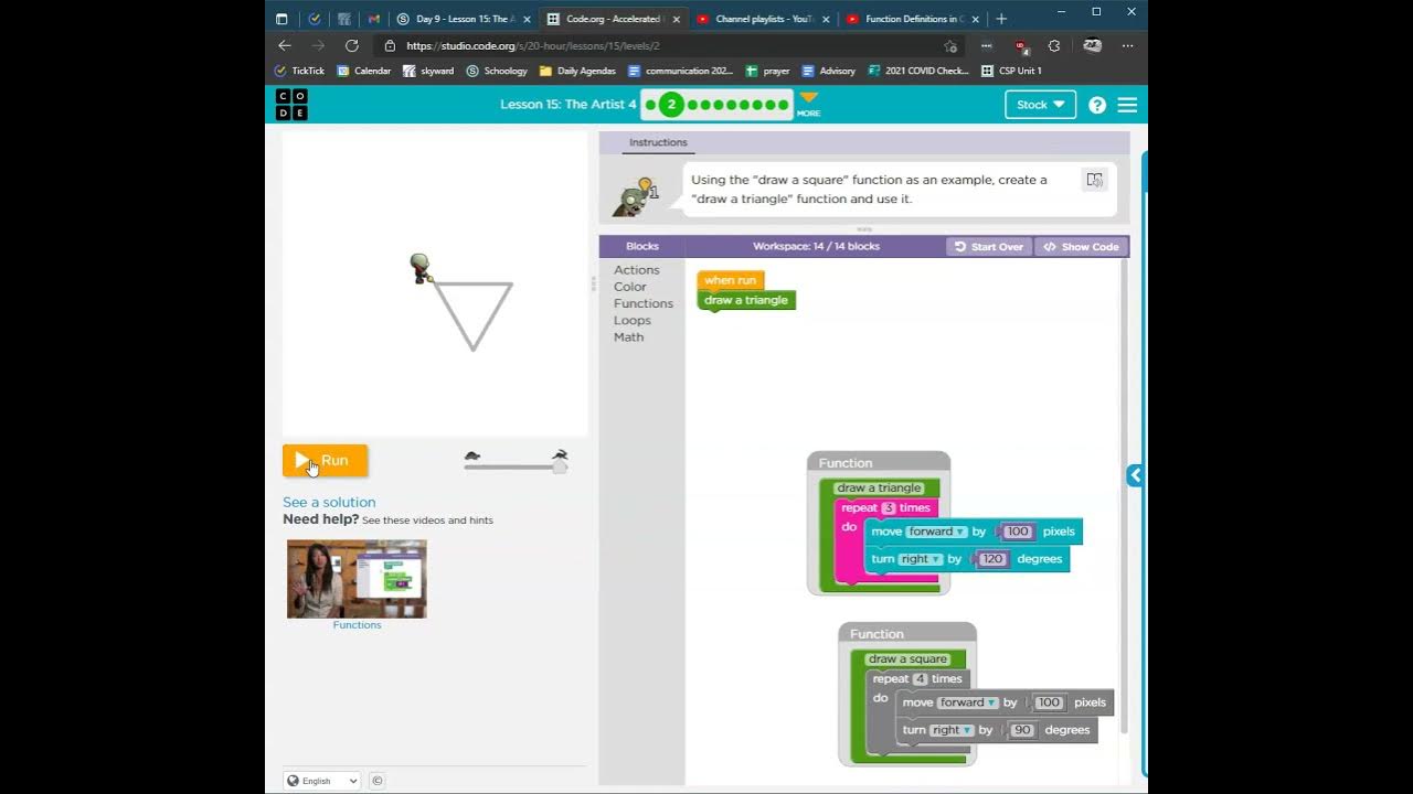 Code.org Accelerated Intro - Lesson 15: The Artist 4 - YouTube