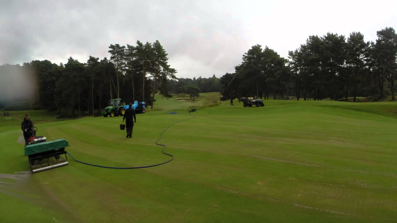 Dryjecting Greens at Camberley Heath during Maintenance Week - YouTube