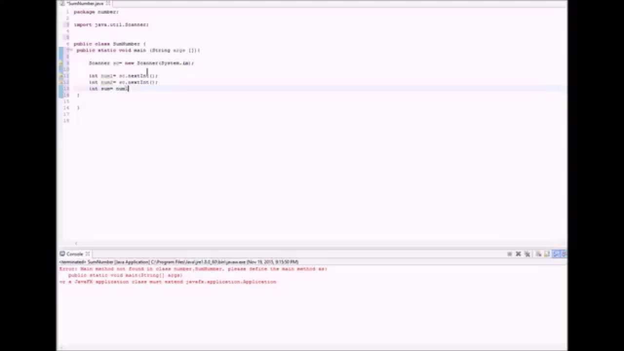 Adding two numbers in java with scanner class - YouTube