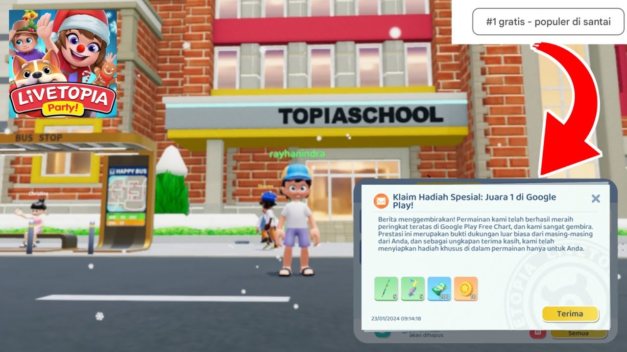 FREE GIFT FOR ALL PLAYER LIVETOPIA PARTY & GO TO SCHOOL - YouTube