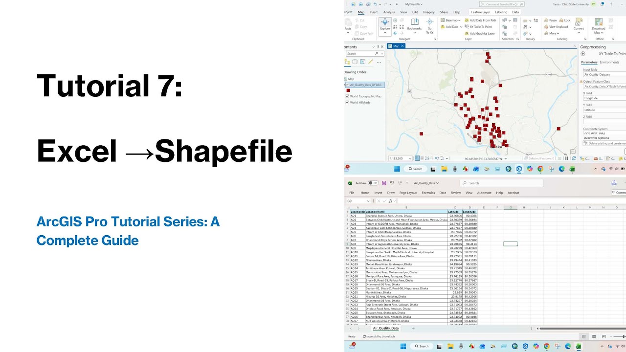 Add and Visualize XY Coordinate Data from Excel to ArcGIS Pro (Tutorial ...
