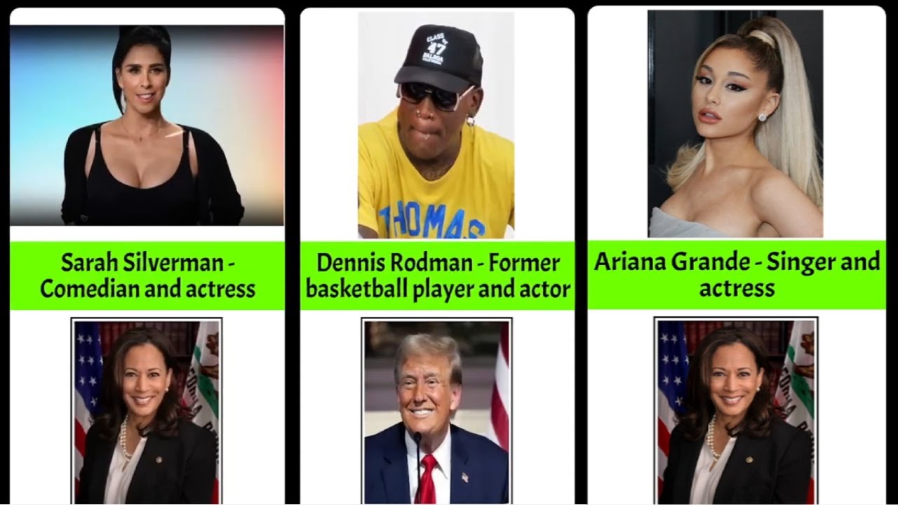 Hollywood Celebrities Who Support Harris & Trump Part 2 - YouTube