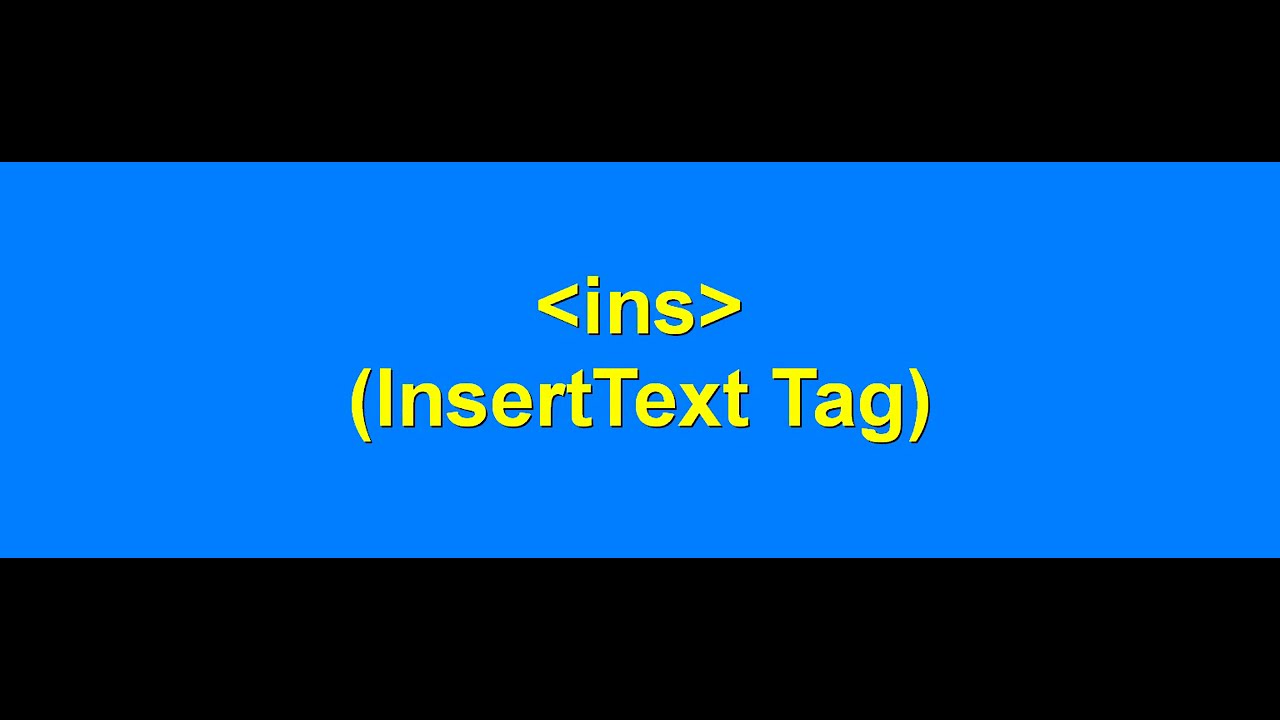 HTML ins Tag - YouTube