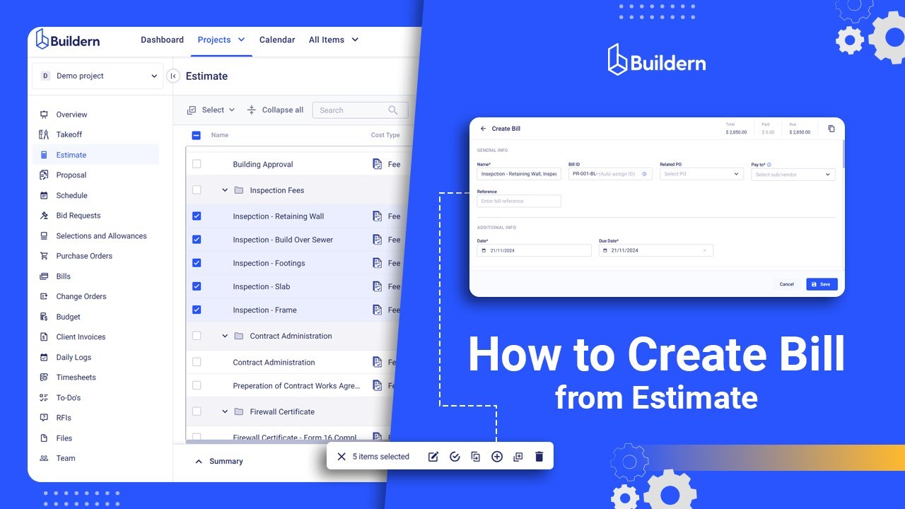 How to Create Bill from Estimate - YouTube