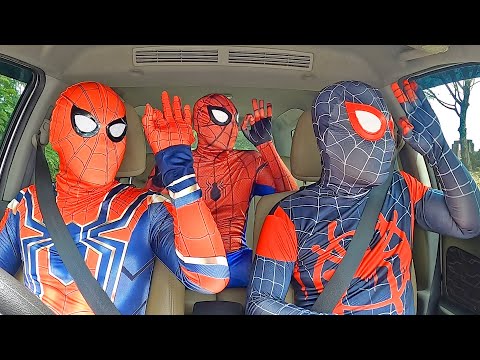 All Spider Man Dancing in The Car | Funny Video Music