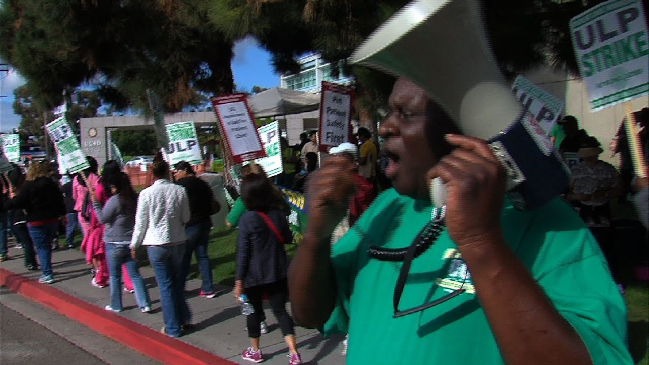 UCSD Hospital Workers Take Part in Statewide One-Day Strike - YouTube