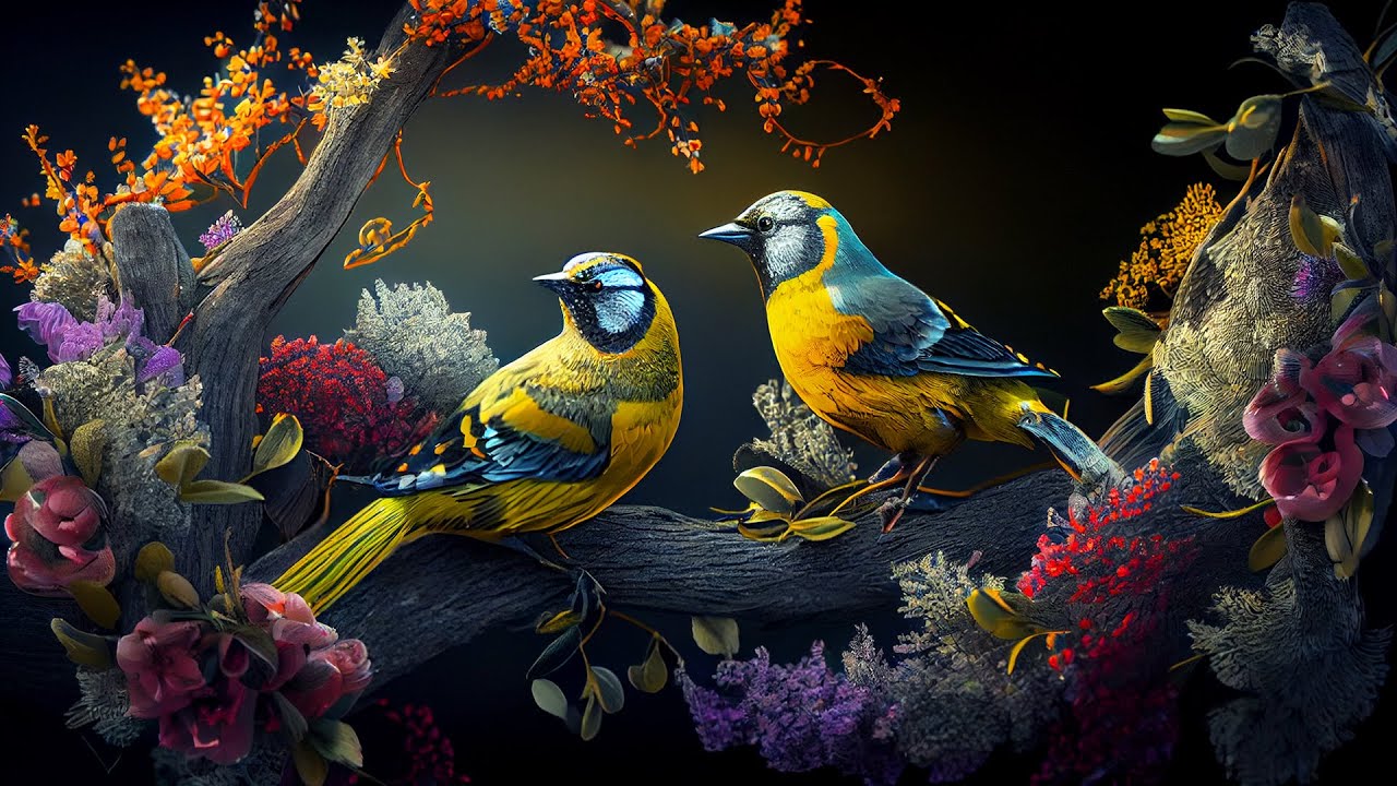 Birds chirping - Bird song in the middle of the green forest, gentle ...