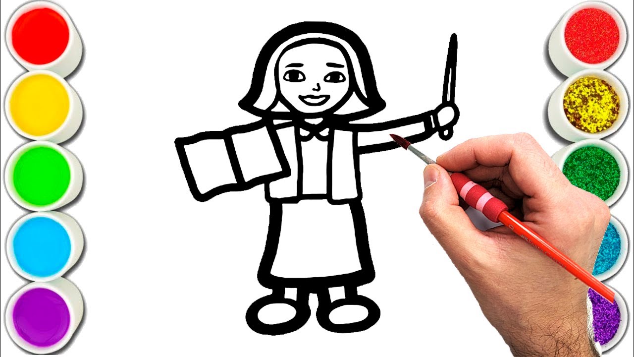 Teacher Drawing, Painting & Coloring For Kids and Toddlers_ Child Art ...