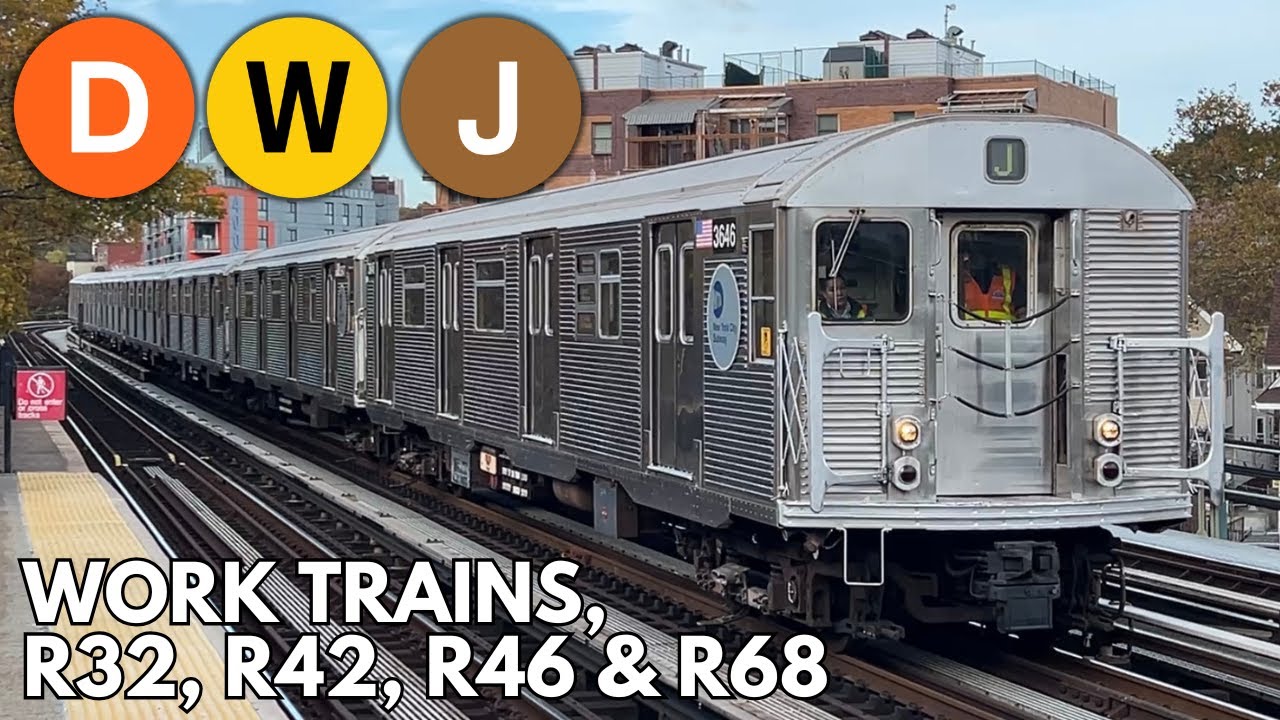 BMT West End: R46 & R68 (D) and (W) trains + R32, R42 & Work trains ...