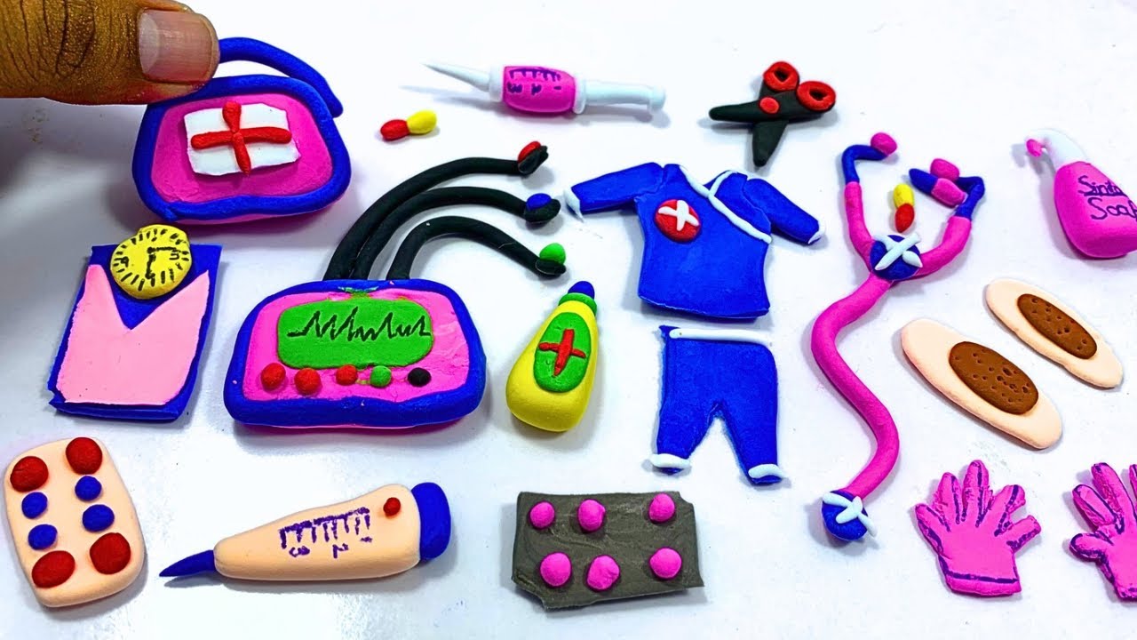 DIY How to Make polymer clay miniature Doctor set | DIY Easy Polymer ...