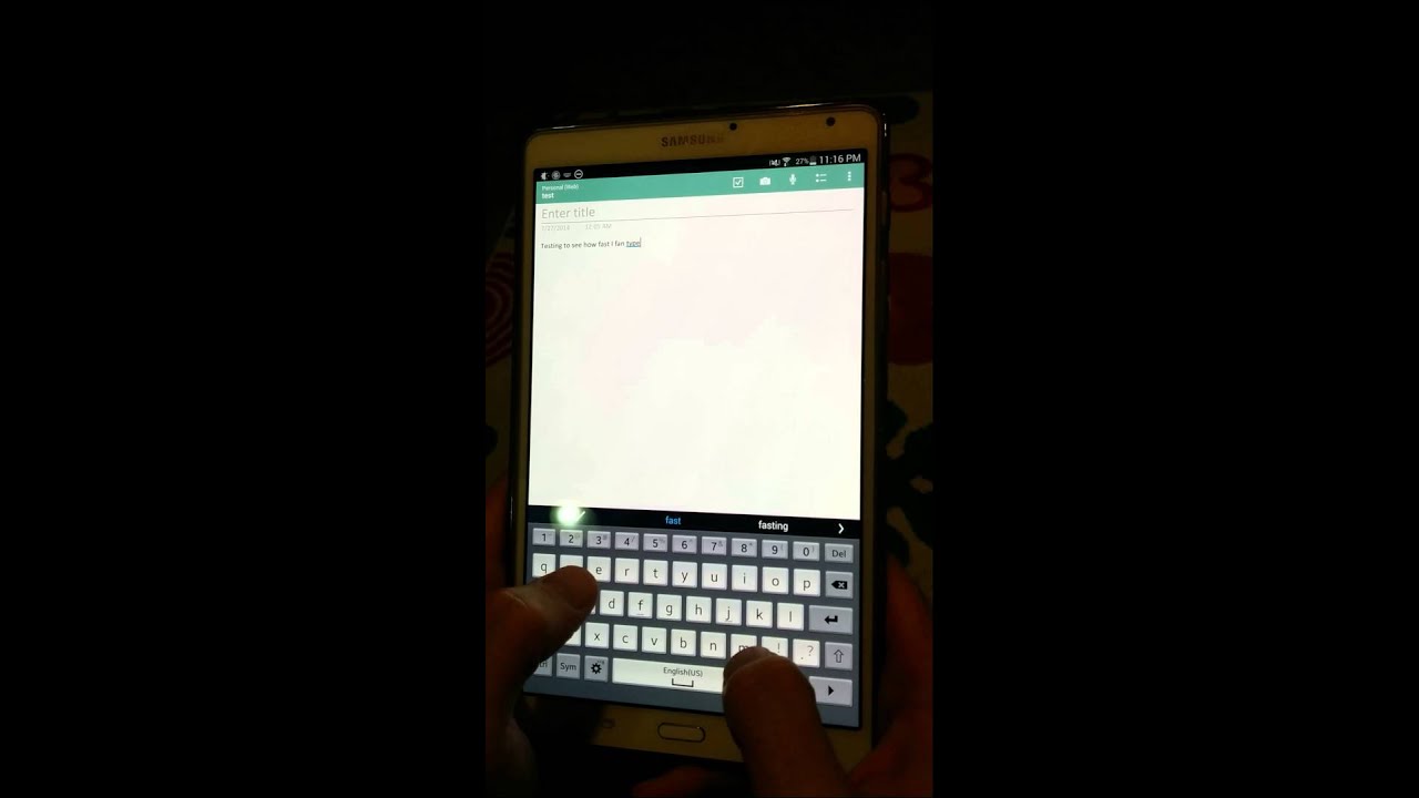 OneNote Galaxy Tab S 8.4 test - YouTube