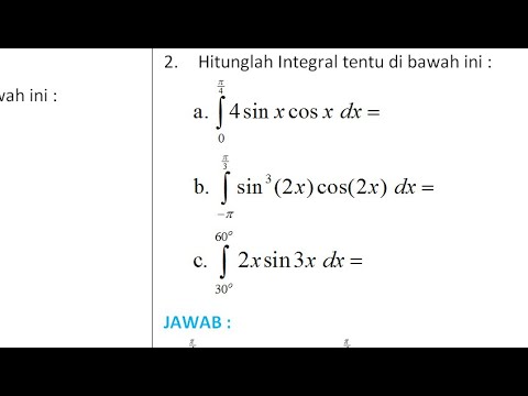 Integral tentu contoh 1 no 2 Trigonometri - YouTube