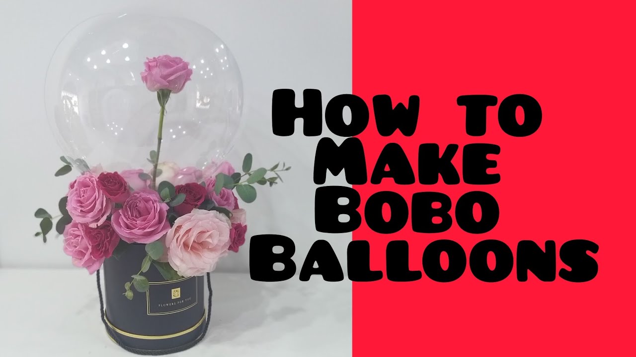 bobo balloon // balloons flower inside // clear balloon // inflate ...