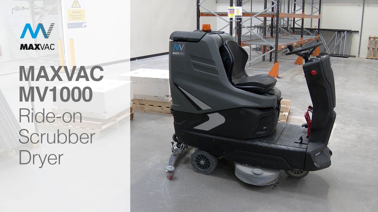 MAXVAC MV1000 - Ride-on Scrubber Dryer - YouTube